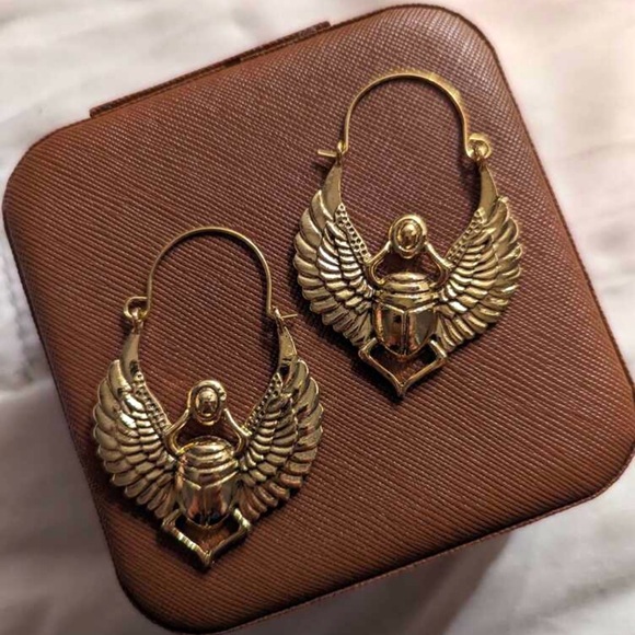 Jewelry | Winged Scarab Beetle Egypt Eternal Resurrection Immortality Regeneration Hoops | Poshmark